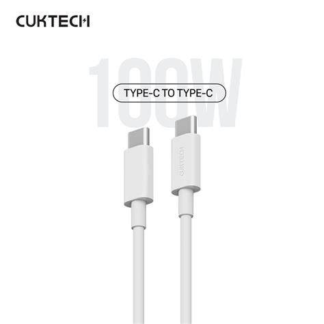 jual cuktech kabel data type c to type c fast charging 100w 5a shopee