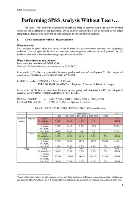 Pdf Performing Spss Analysis Without Tears