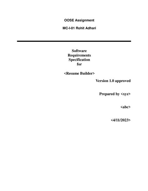 OOSE Assignment Assigment Of Oose OOSE Assignment MC I Rohit Adhari Software