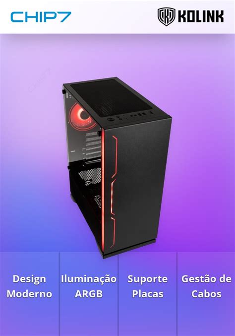 Caixa Atx Kolink Inspire K11 Argb Vidro Temperado Chip7
