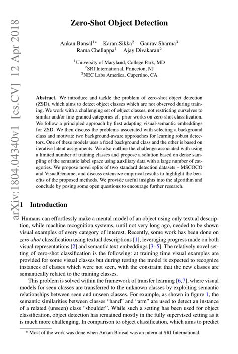 Pdf Zero Shot Object Detection