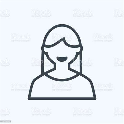 아이콘 여성 사용자 웹 인터페이스 기호에 적합합니다 선 스타일 편집 가능한 간단한 디자인 디자인 템플릿 벡터 간단한 기호 그림 개념에 대한 스톡 벡터 아트 및 기타 이미지