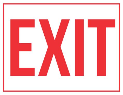 Exit Sign Printable Templates Free PDF Downloads