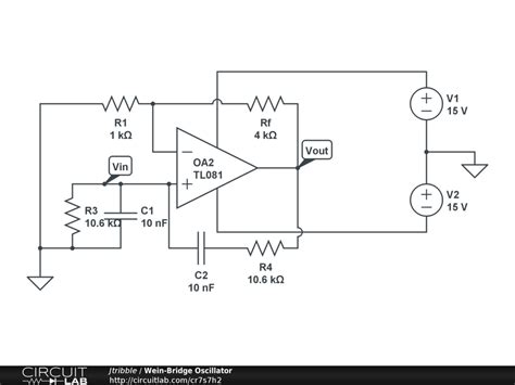 Wein Bridge Oscillator Using Op Amp Circuit Diagram Circuit Diagram