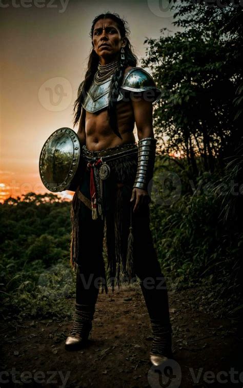Photo Of Savage Barbaric Tribal With Armor Generative Ai 31150967