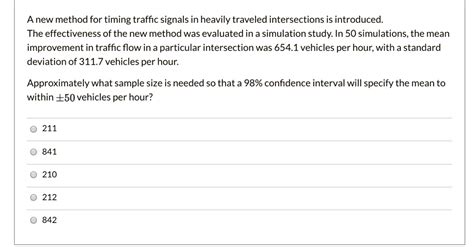 SOLVED A New Method For Timing Traffic Signals In Heavily Traveled