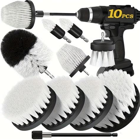 10개 세트의 연장 가능한 드릴 브러시 부착물 다목적 전원 스크러버 브러시로 실외 욕실 화장실 부엌 자동차 Temu Republic Of Korea