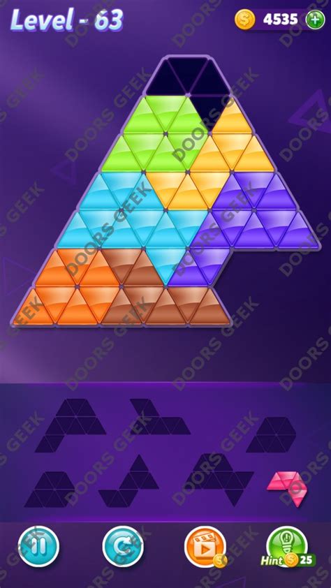 Block Triangle Puzzle 7 Mania Level 63 Solution Doors Geek