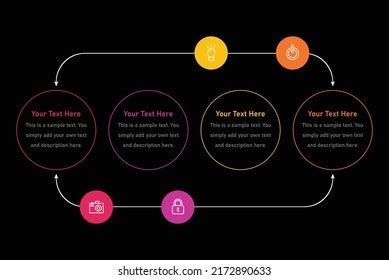 Flowchart Infographics Scheme Workflow Diagram 4 Stock Vector Royalty