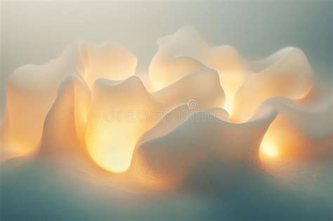 Soft Glowing Shapes Create An Ethereal Ambiance With Warm Light In A Tranquil Setting Stock