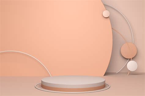 연단과 베이지 추상 적 최소한의 장면 3d 렌더링 기하학적 모양입니다 화장품배경 0명에 대한 스톡 사진 및 기타 이미지 0명 3차원 형태 갈색 Istock