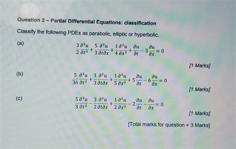Solved Question 3 Partial Differential Equations