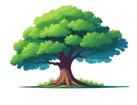 만화 나무 터 일러스트레이션 프리미엄 Ai 생성 벡터
