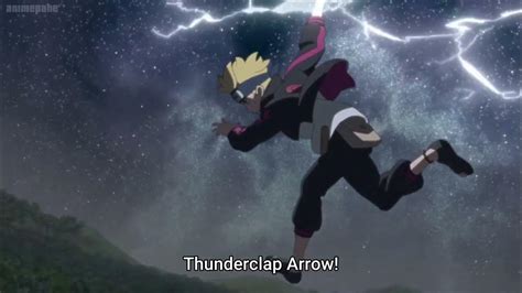 Boruto Uses Lightning Style Jinraisen Thunderclap Arrow Against Code