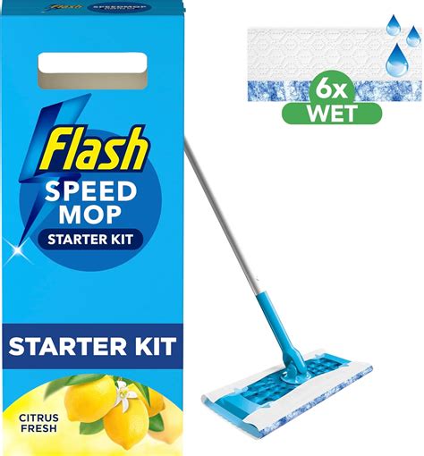 Flash Speedmop Wet Mop Floor Cleaner Starter Kit For Cleaning Floors With Scrubbing Action