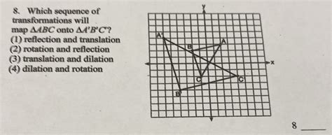 solved which sequence of transformations will map abc onto a b c 1 reflection and transl