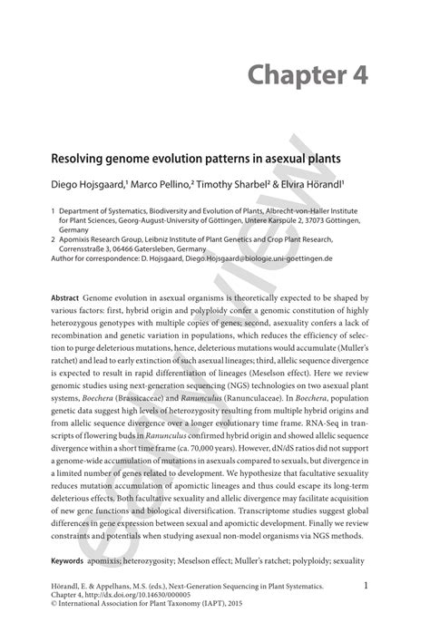 Pdf Resolving Genome Evolution Patterns In Asexual Plants
