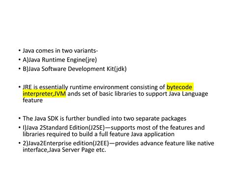 Introduction To Core Java Feature And Its Characteristics Ppt Free Download