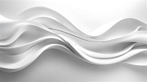 Abstract White Wavy Lines Background Smooth Elegant Silk Fabric Texture Modern Minimalist Design