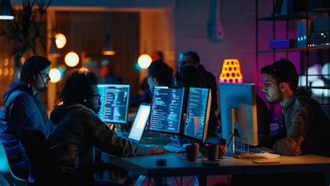 Focused Programmers Working Together On Software Development Projects In A Hightech Office