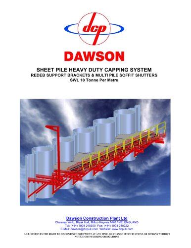 Sheet Pile Heavy Duty Capping System Dawson Construction Plant Limited Pdf Catalogs