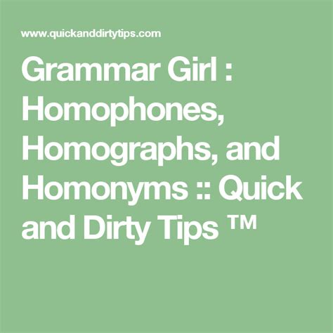Grammar Girl Quick And Dirty Tips Grammar When To Use Commas Grammar And Punctuation