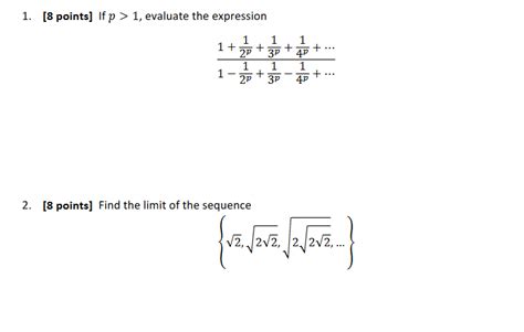 Solved 1 8 Points If P1 Evaluate The Expression