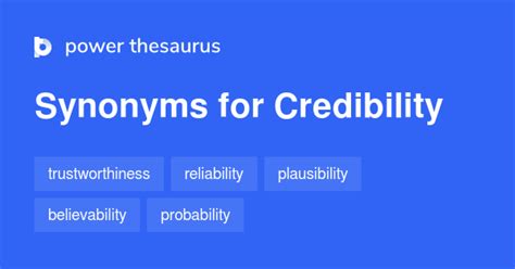 Credibility Synonyms 439 Similar Words And Phrases