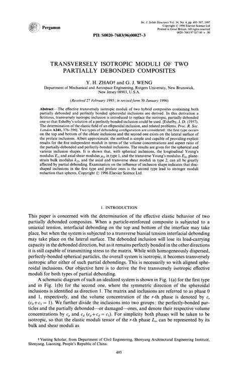 Pdf Transversely Isotropic Moduli Of Two Partially Debonded Composites