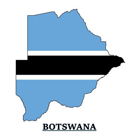 Botswana National Flag Map Design Illustration Of Botswana Country