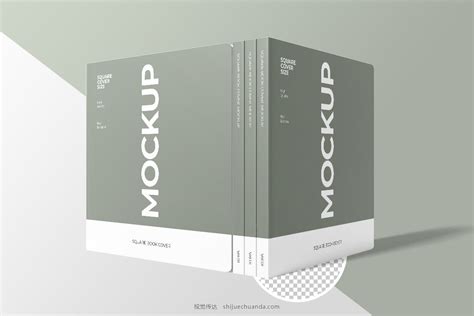 方形书籍封面包装样机模版 Square Book Cover Mockup