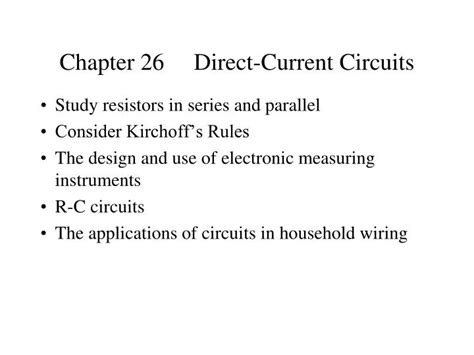 PPT Chapter 26 Direct Current Circuits PowerPoint Presentation Free Download ID 6084918