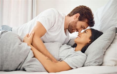 Premium Photo Love Morning And Wake Up With Couple In Bed Together