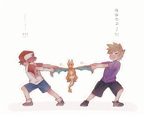 Red Blue Oak And Charizard Pokemon And More Drawn By Maccha Pamocute Danbooru