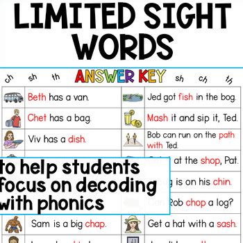 Digraph BINGO GAME Review Digraphs CH SH TH With Decodable Sentences