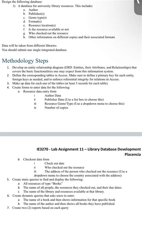 Solved Design The Following Databasea Database For