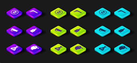 해적 동전 선장 대포 알코올 음료 럼 빈티지 권총과 아이콘을 설정합니다 벡터 3차원 형태에 대한 스톡 벡터 아트 및 기타 이미지 3차원 형태 가공의 인물 가방