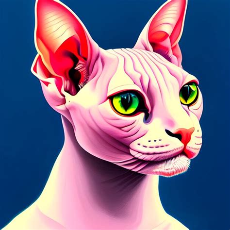 Premium Photo Incredibly Bright Portrait Of A Cat Super Cute Sphynx