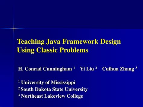 Ppt Teaching Java Framework Design Using Classic Problems Powerpoint