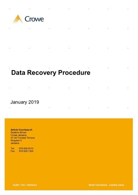 Data Recovery Procedure