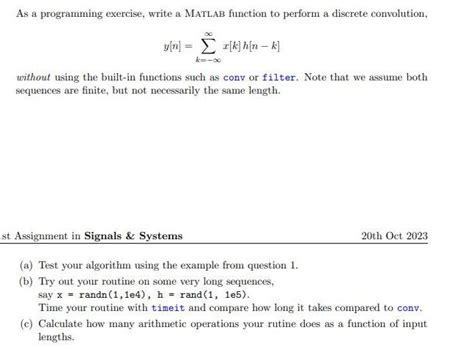 Solved As A Programming Exercise Write A Matlab Solutioninn