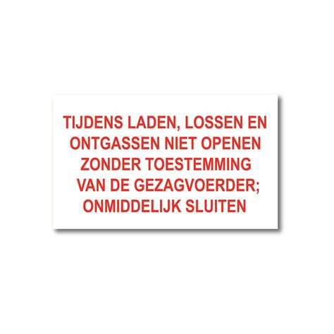 Sticker Tijdens Laden180 X 100 Nassau Scheepsbenodigdheden
