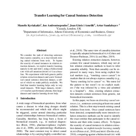 Transfer Learning For Causal Sentence Detection Acl Anthology