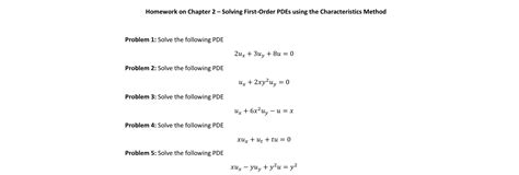 Solved Homework On Chapter 2 ﻿solving First Order Pdes