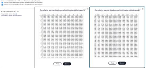 Solved Given A Standardized Normal Distribution With A Mean