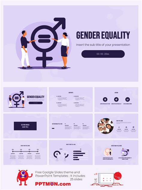 Gender Equality Free Presentation Background Design For Google Slides Theme And Presentation