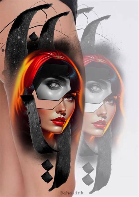 Color Portrait In 2024 Dark Art Tattoo Colored Tattoo Design Colorful Portrait