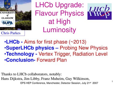 Lhcb Upgrade Flavour Physics At High Luminosity Ppt Download