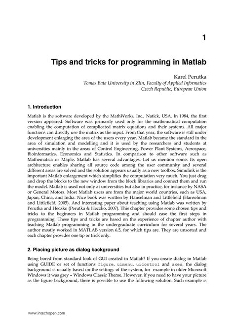 SOLUTION Tips And Tricks For Programming In Matlab Studypool