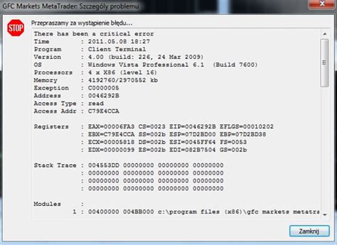 Mt4 Critical Error After Run Expert Advisor What Does It Mean